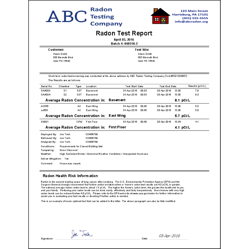 Radon Report Manager